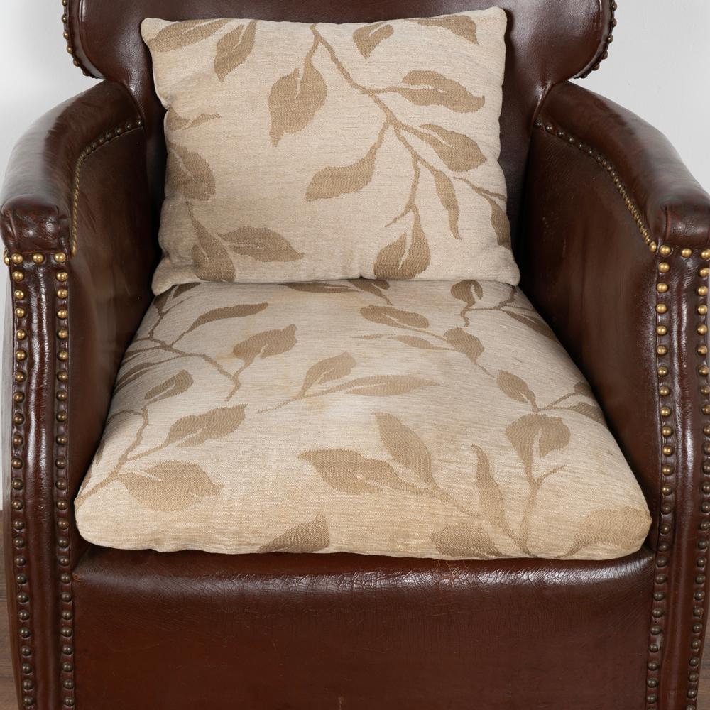 Vintage Brown Leather Small Armchair, Denmark, circa 1920-40 For Sale ...