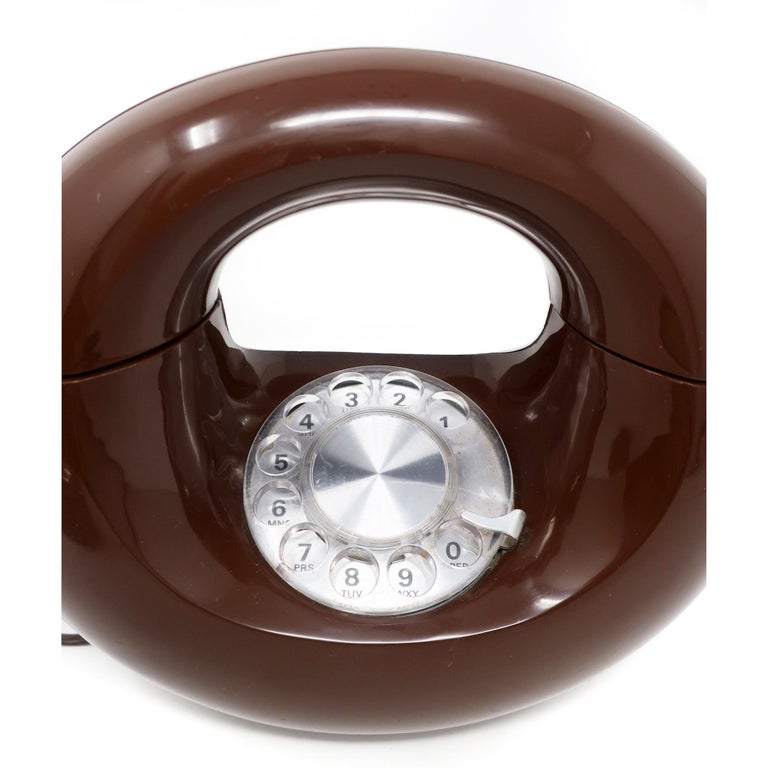 Vintage Brown Sculptura Donut Telephone at 1stDibs