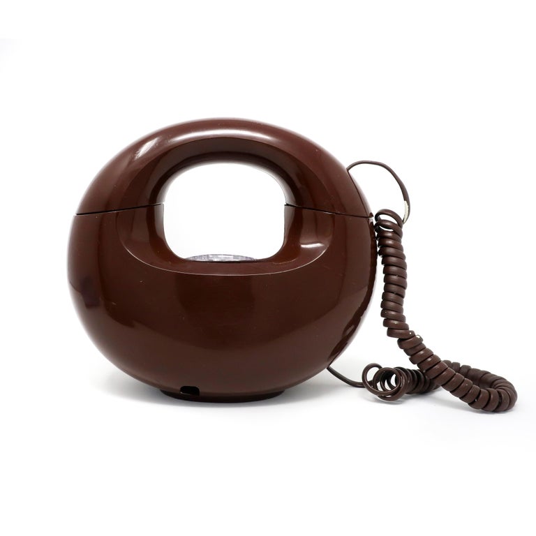 Vintage Brown Sculptura Donut Telephone at 1stDibs