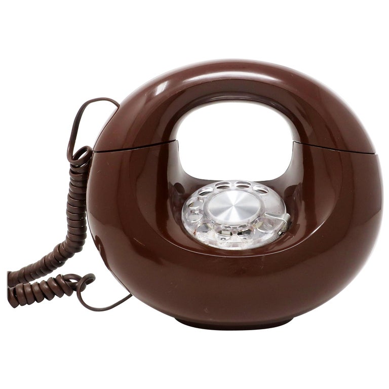 Vintage Brown Sculptura Donut Telephone at 1stDibs