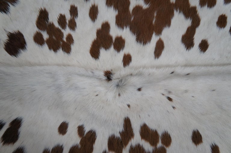 Vintage Brown and White Spotted Cow Hide Taxidermy Rug Fur Carpet For ...