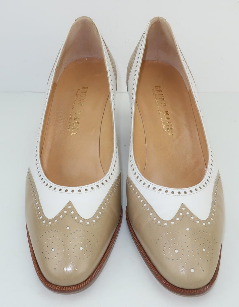 Vintage Bruno Magli Spectator Wingtip Style Pumps at 1stDibs | bruno ...