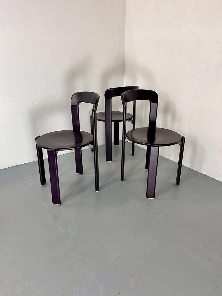 Vintage Bruno Rey Chairs by Kusch Co. in Eggplant / Violett, 1970s For ...
