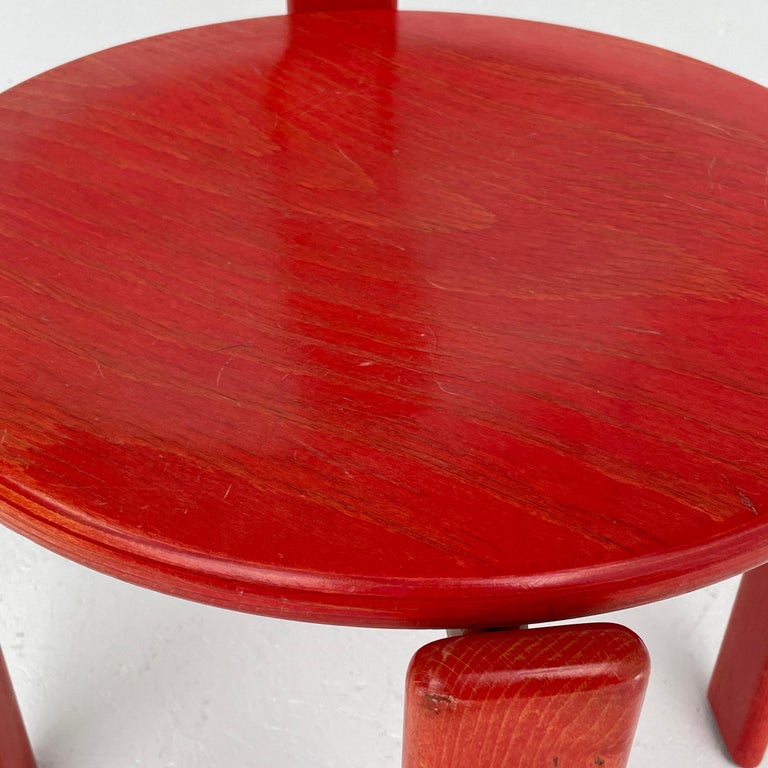 Vintage Bruno Rey Chairs by Kusch Co. in Red, 1970s For Sale at 1stDibs