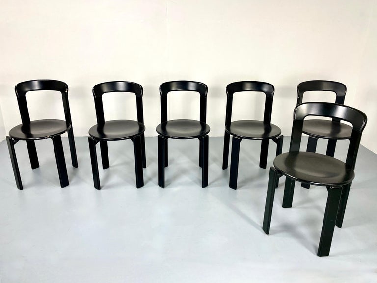 Vintage Bruno Rey Dinning Chairs Post-Modern Black Dieter Switzerland ...
