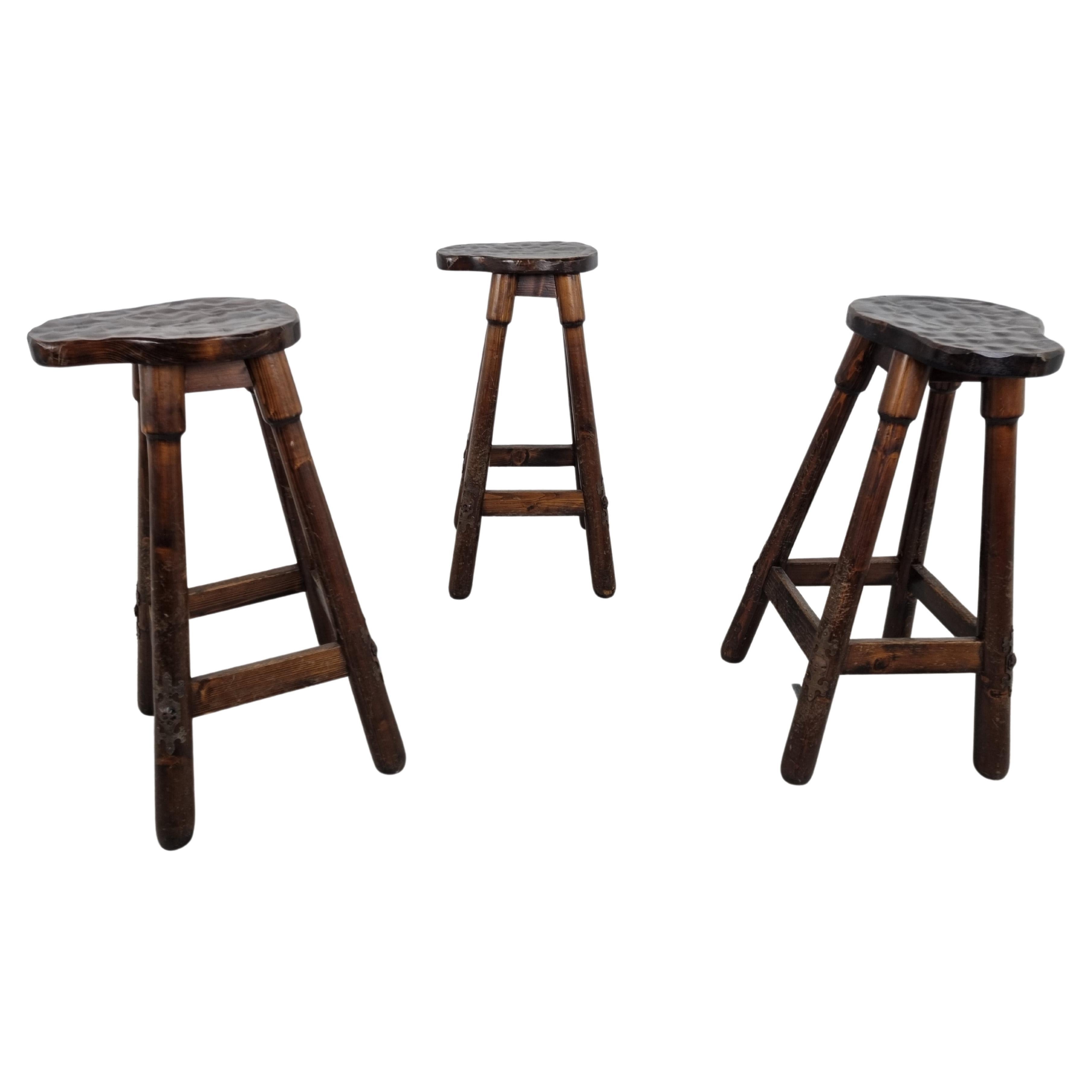 Primitive Wooden Stool, 1950s at 1stDibs