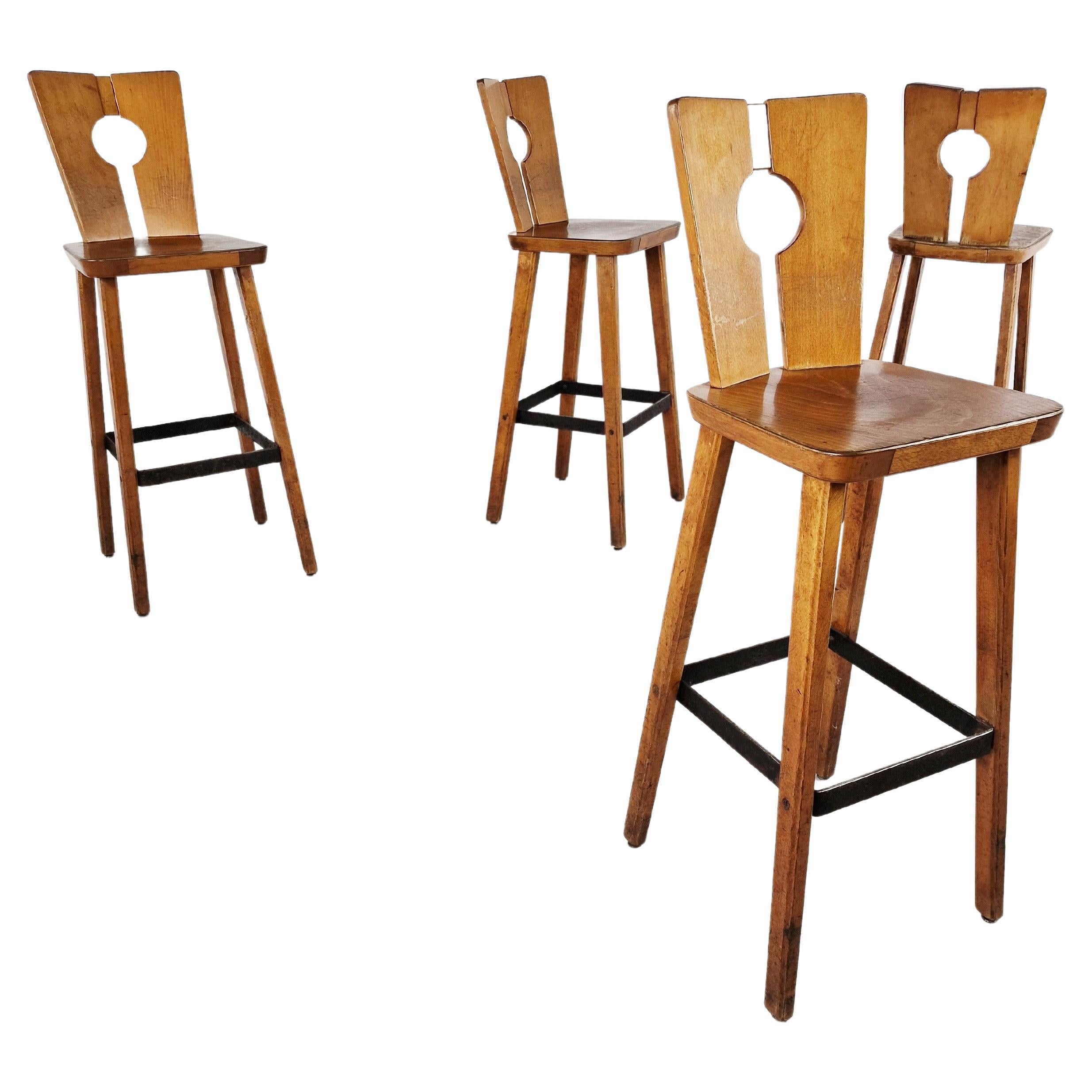 Mid-Century Brutalist Bar Stools, 1960s at 1stDibs