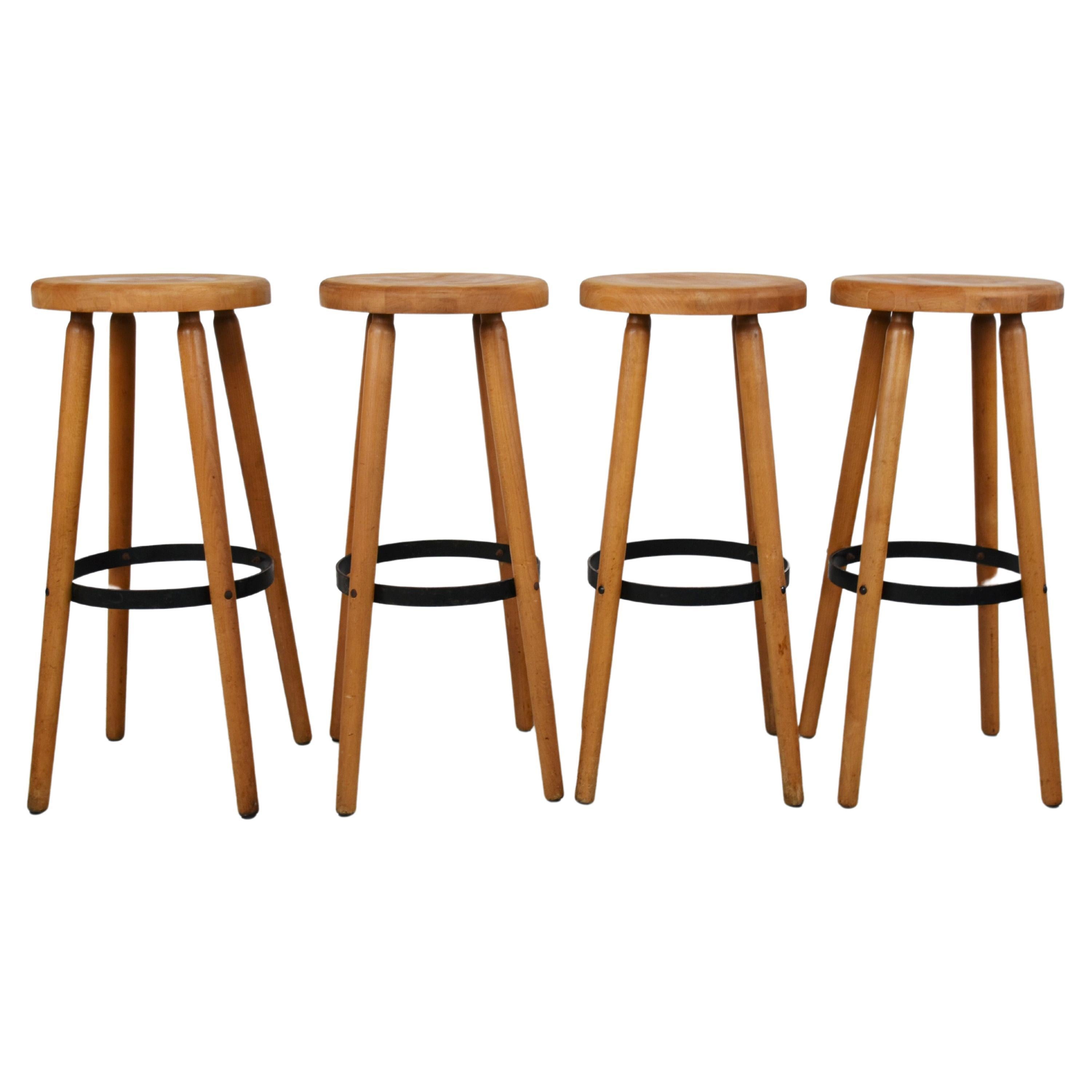 Set of Four Retro Bentwood Bar Stools Vintage, 1960s at 1stDibs