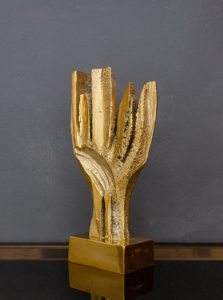 Vintage Brutalist Brass Statue at 1stDibs