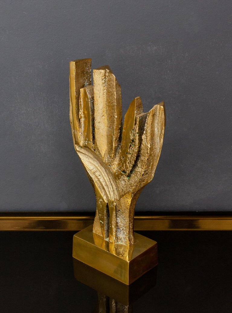 Vintage Brutalist Brass Statue at 1stDibs