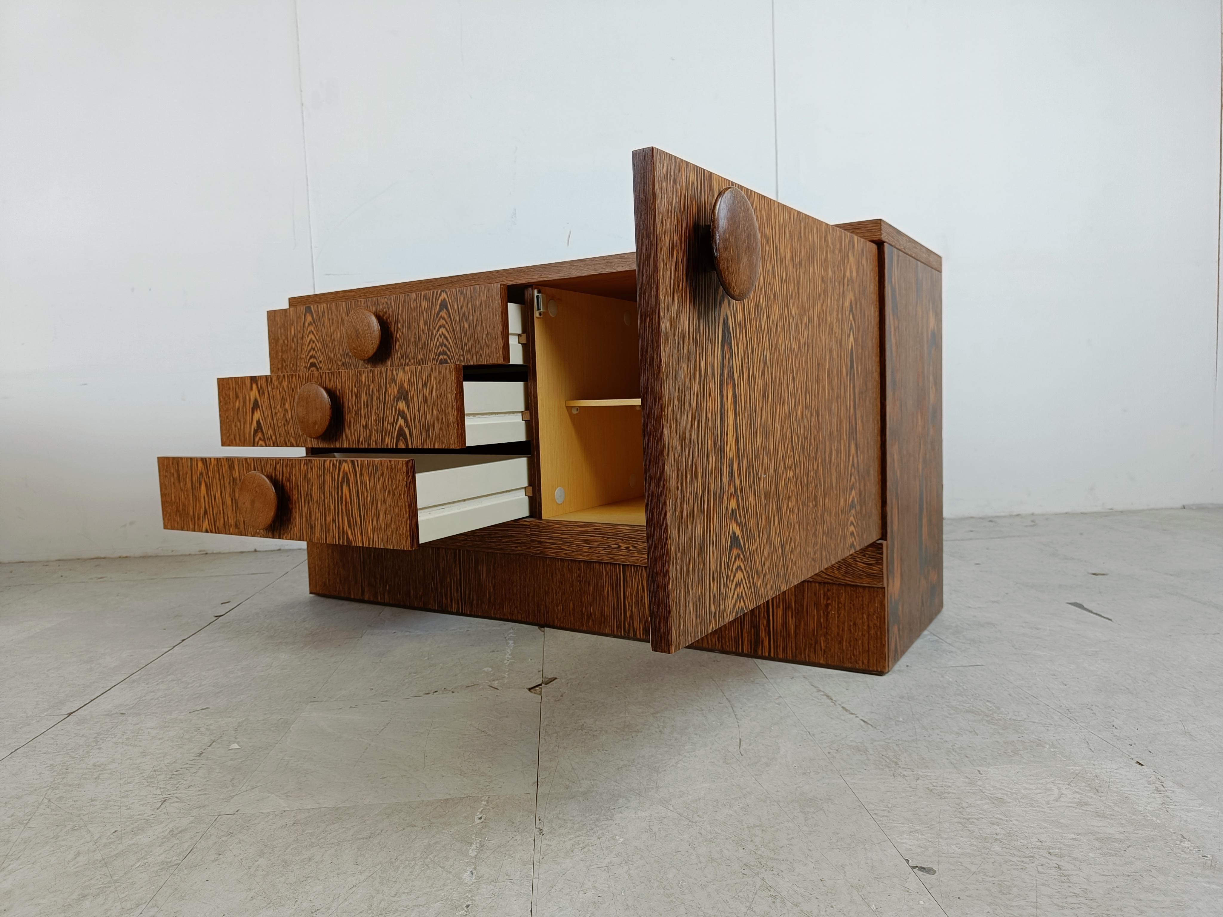 Vintage brutalist cabinet set, 1970s For Sale at 1stDibs
