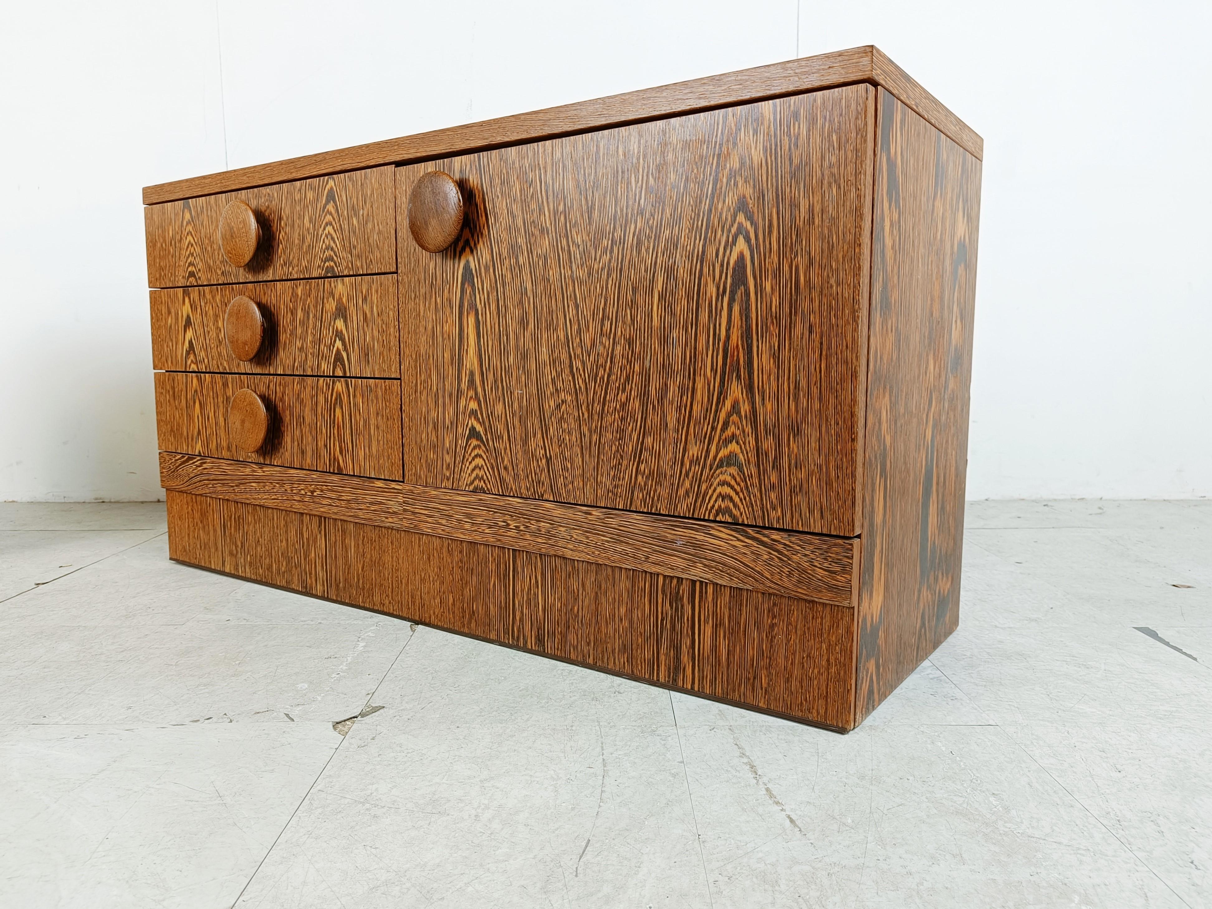 Vintage brutalist cabinet set, 1970s For Sale at 1stDibs