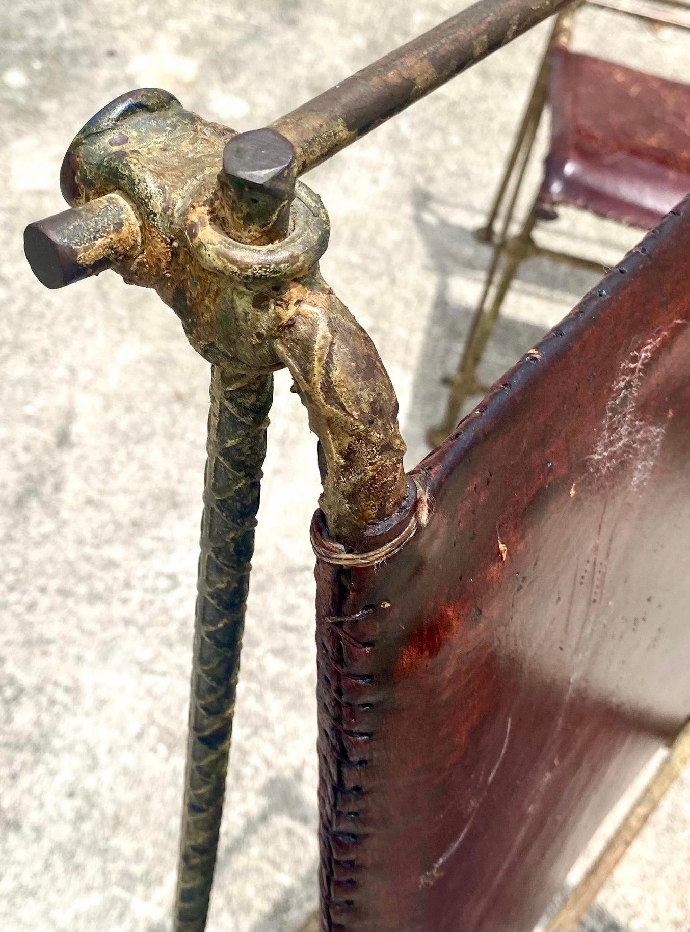 Vintage Brutalist Sculpted Rebar Dining Chairs in the Manner of Ileana ...