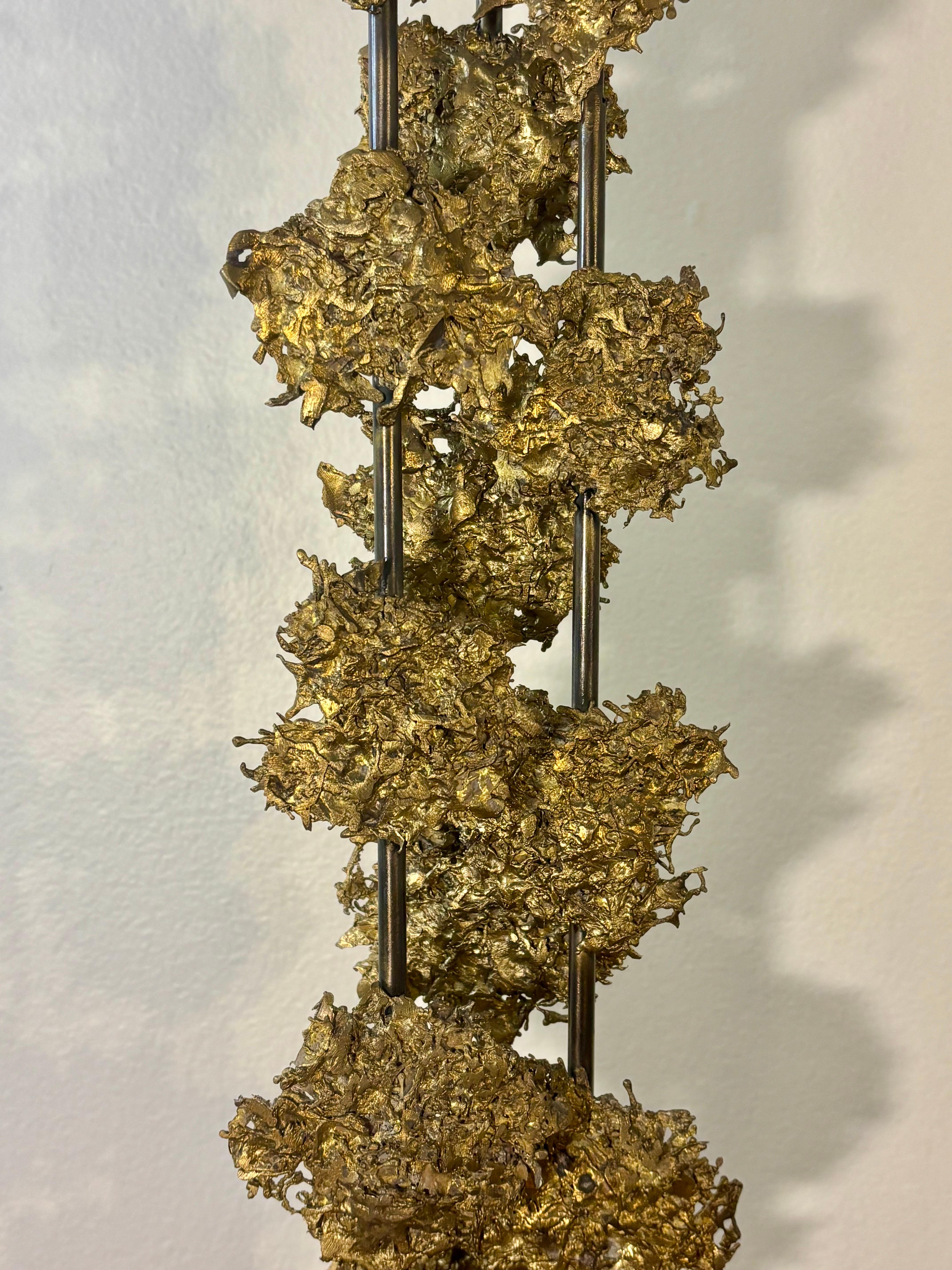 Vintage Brutalist Steel and Brass Sculpture Signed D Larson 2012 For ...