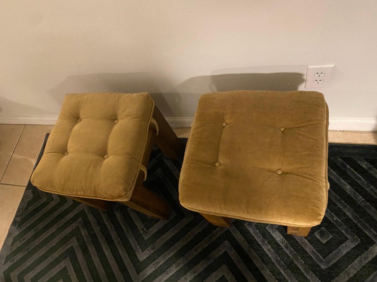 Vintage Brutalist Style Parsons Stools For Sale at 1stDibs