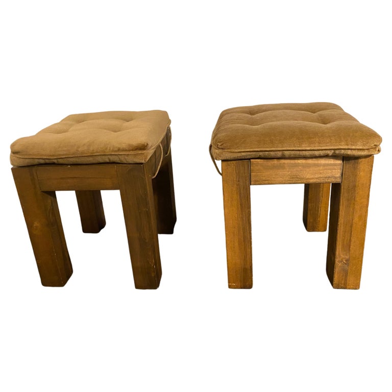 Vintage Brutalist Style Parsons Stools For Sale at 1stDibs