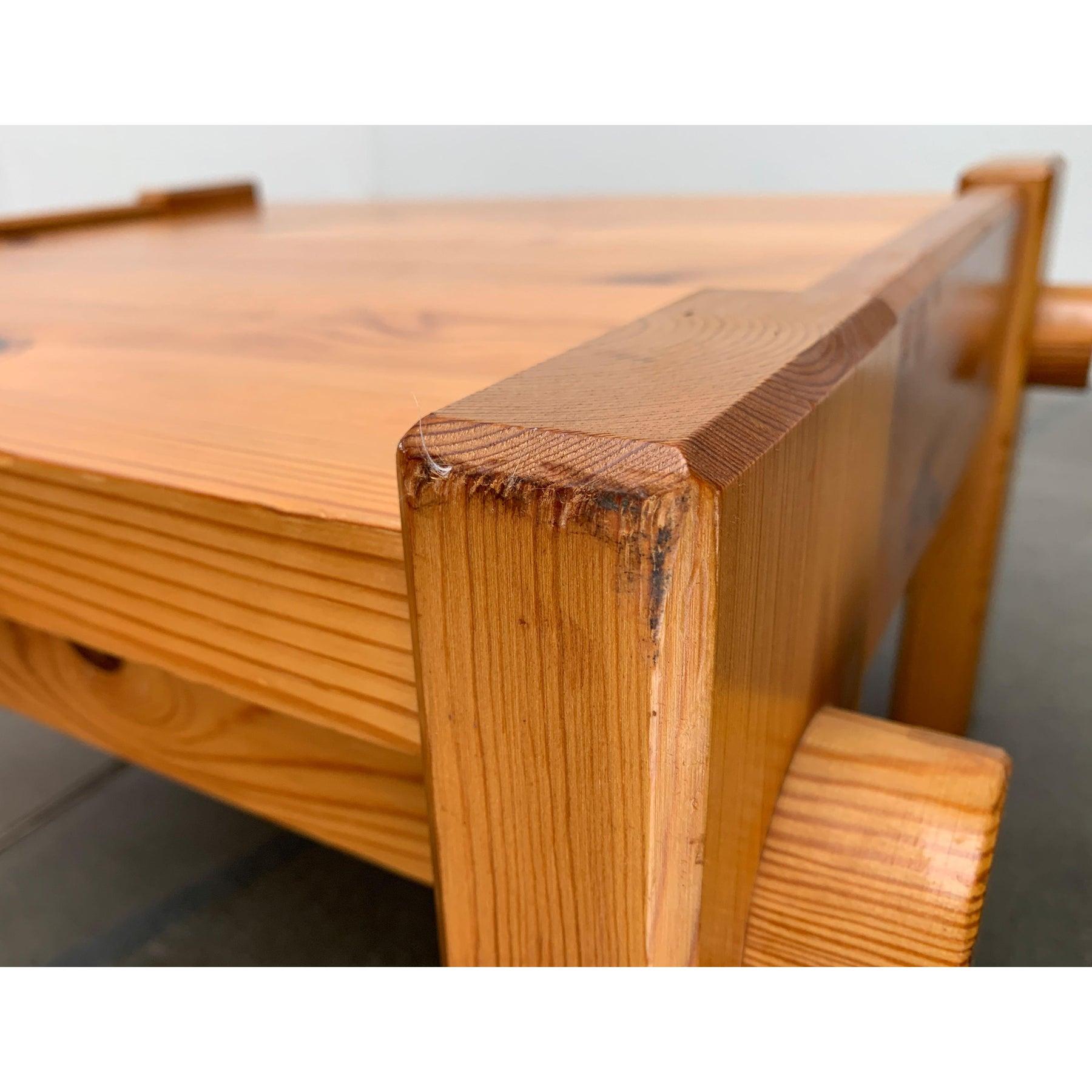 Vintage Brutalist Swedish Pine Couch Table by Yngve Ekström for Swedese, 1970s For Sale at 1stDibs