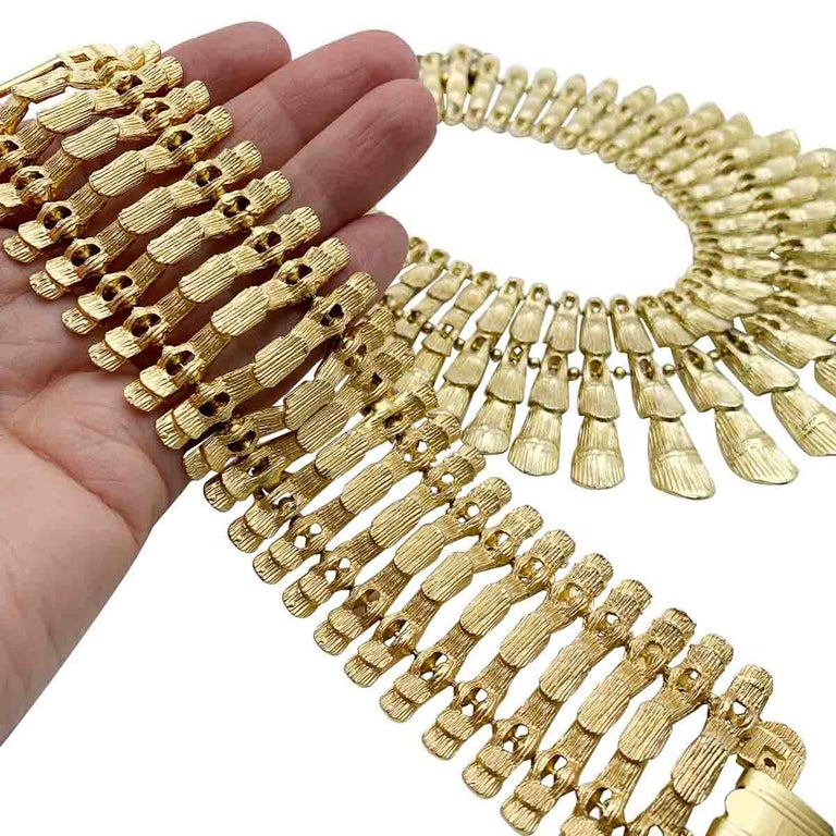 vintage BSK textured Cleopatra collar and bracelet 1960s For Sale at ...