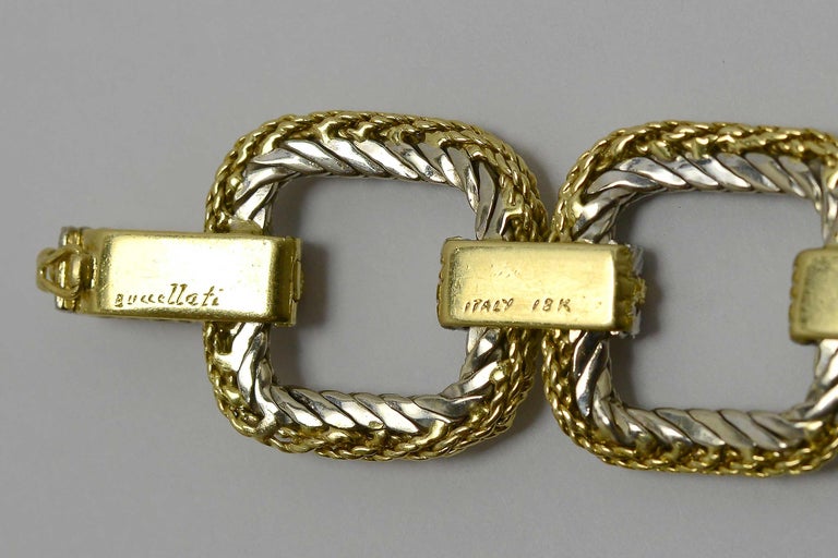 Vintage Buccellati Woven Link Bracelet Wide 2 Tone Square Braided 18kt ...