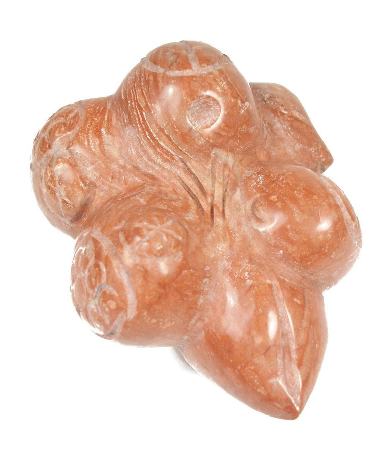 Vintage Buddhist 'Nine Peaches' Stone Carving, Unsigned, China, 20th ...