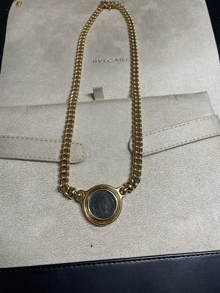Vintage Bulgari "Flip" Double Coin Necklace Ancient Monete 18kt Gold ...