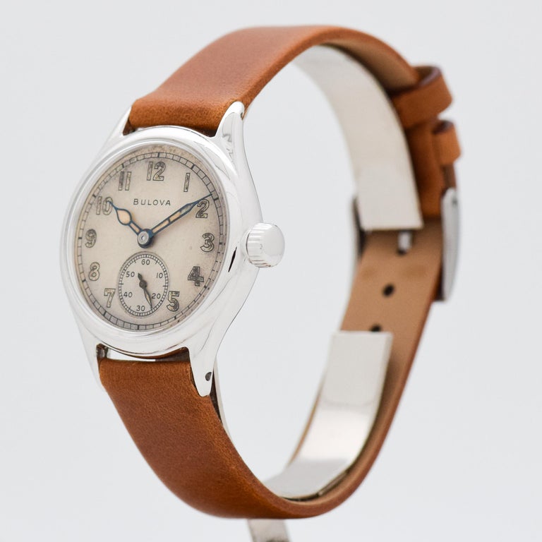 Vintage Bulova WWII-Era Military Chrome Watch, 1944 at 1stDibs