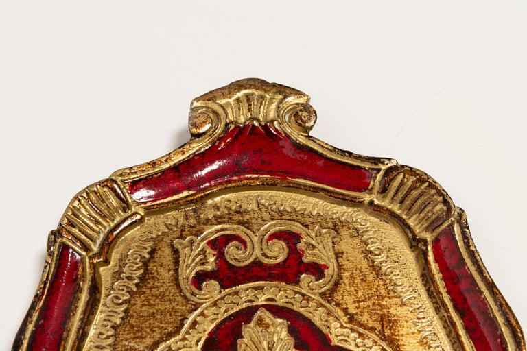 Vintage Burgundy Red Decorative Wood Plate, Italy, 1960s For Sale at ...