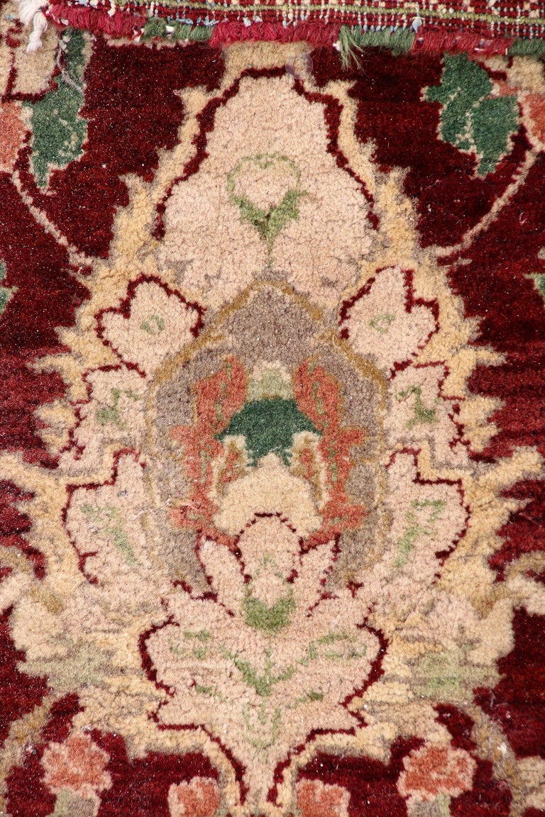 Vintage Burgundy Red Large Scale Allover Pattern Agra Carpet Circa 1940 ...