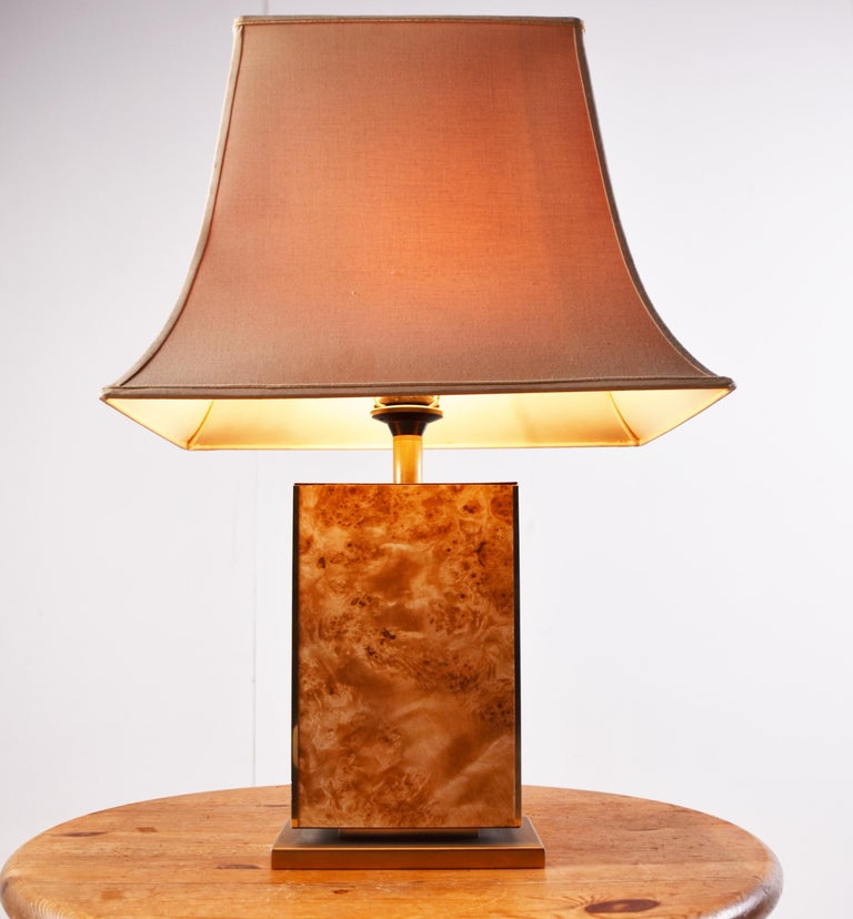 Vintage Burl Wood Table Lamp, 1970 For Sale at 1stDibs
