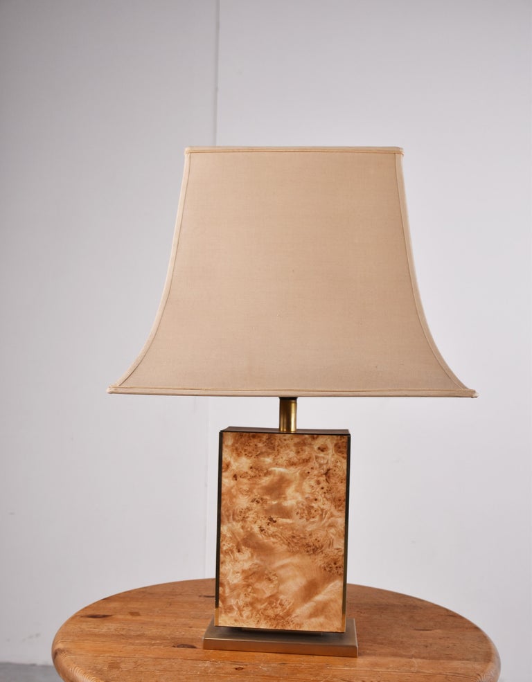 Vintage Burl Wood Table Lamp, 1970 For Sale at 1stDibs