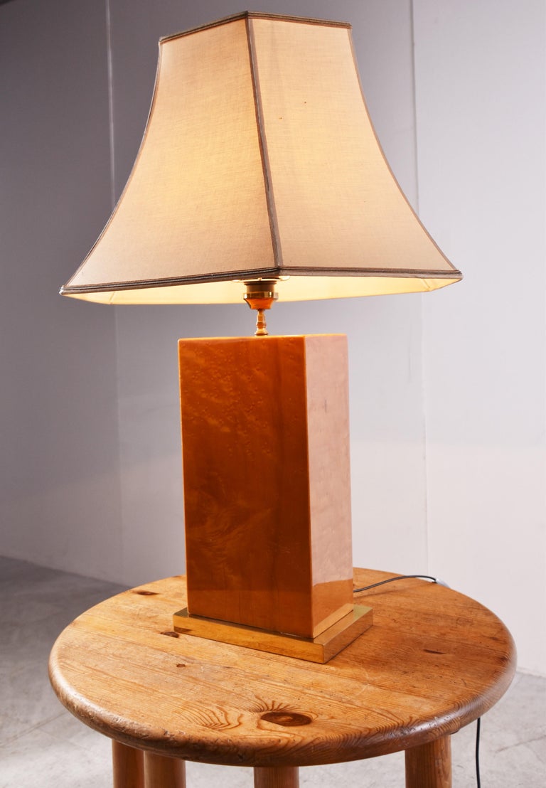 Vintage Burl Wood Table Lamp, 1970s For Sale at 1stDibs