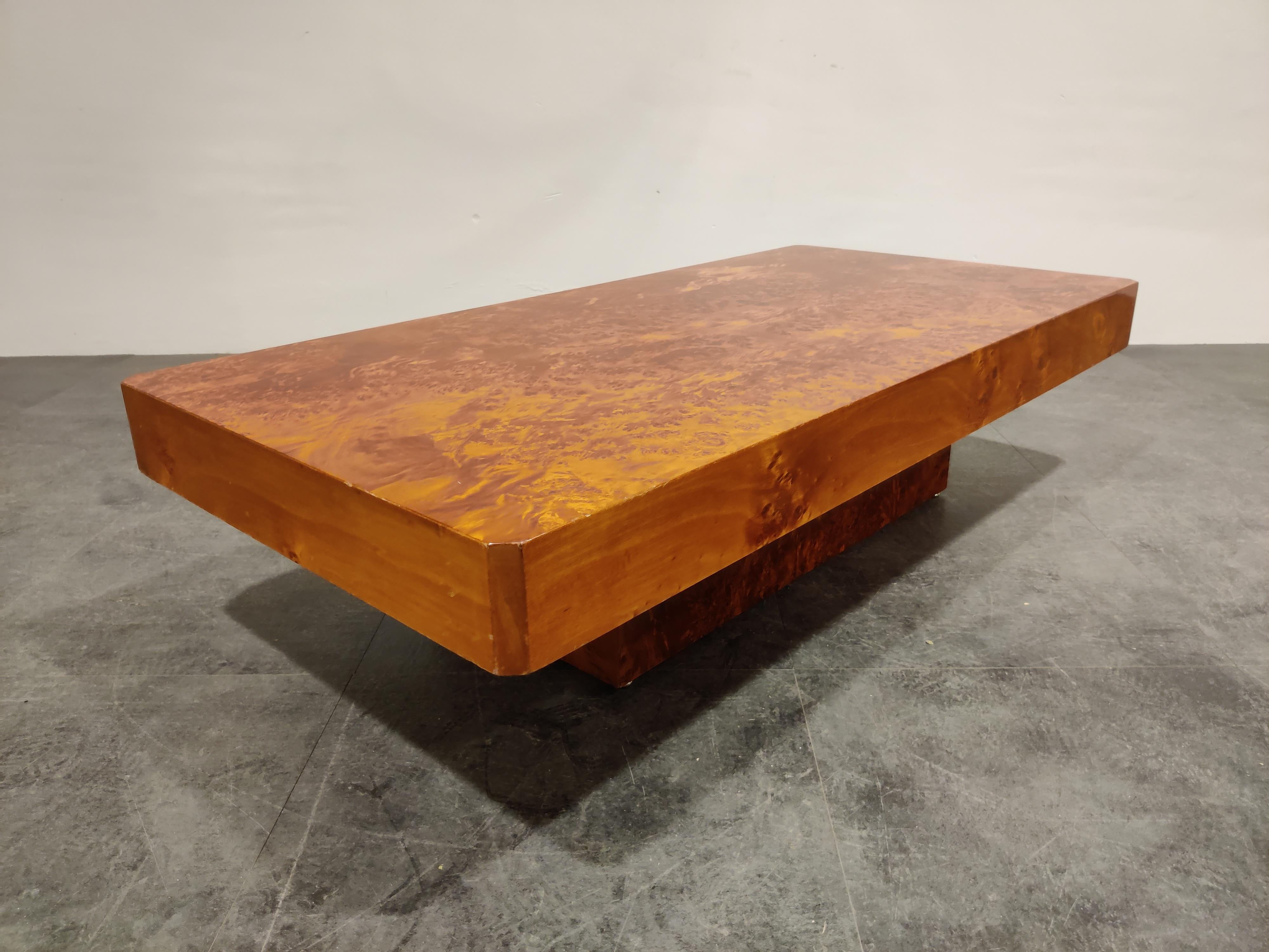 Vintage Burl Wooden Coffee Table, 1970s at 1stDibs