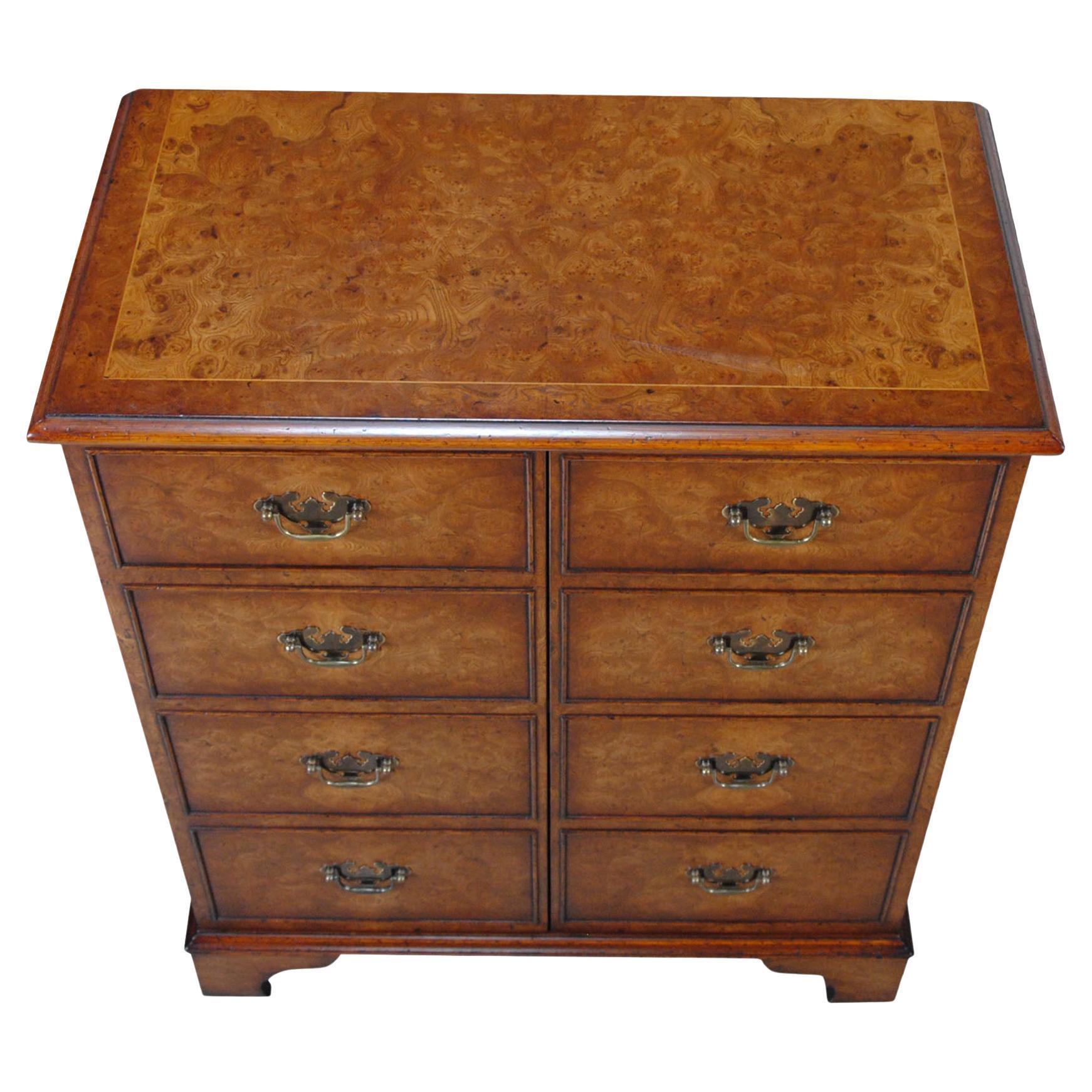 Vintage Burled Two Door Chest For Sale at 1stDibs