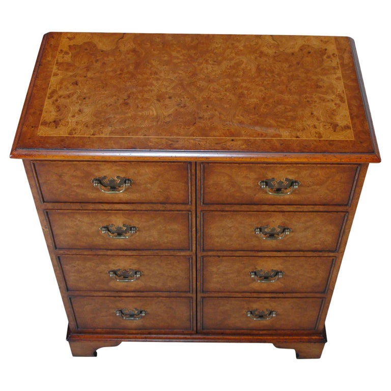 Vintage Burled Two Door Chest For Sale at 1stDibs