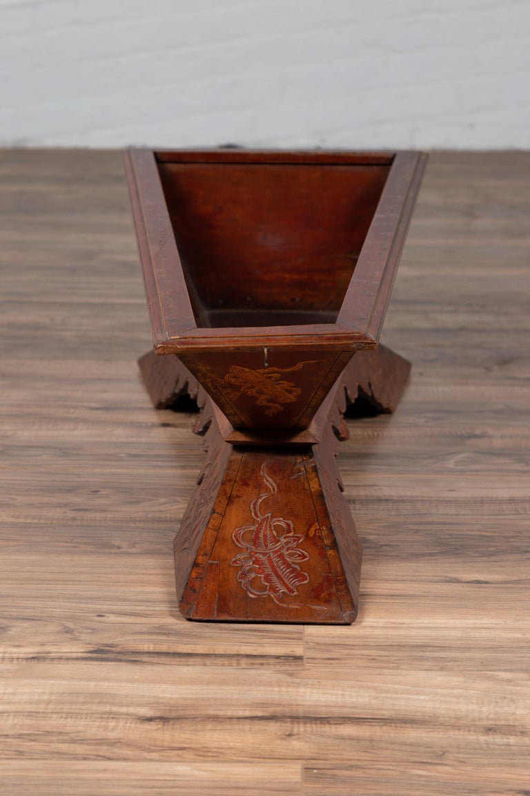 Vintage Burmese Prayer Book Holder with Unusual Shape and Carved ...