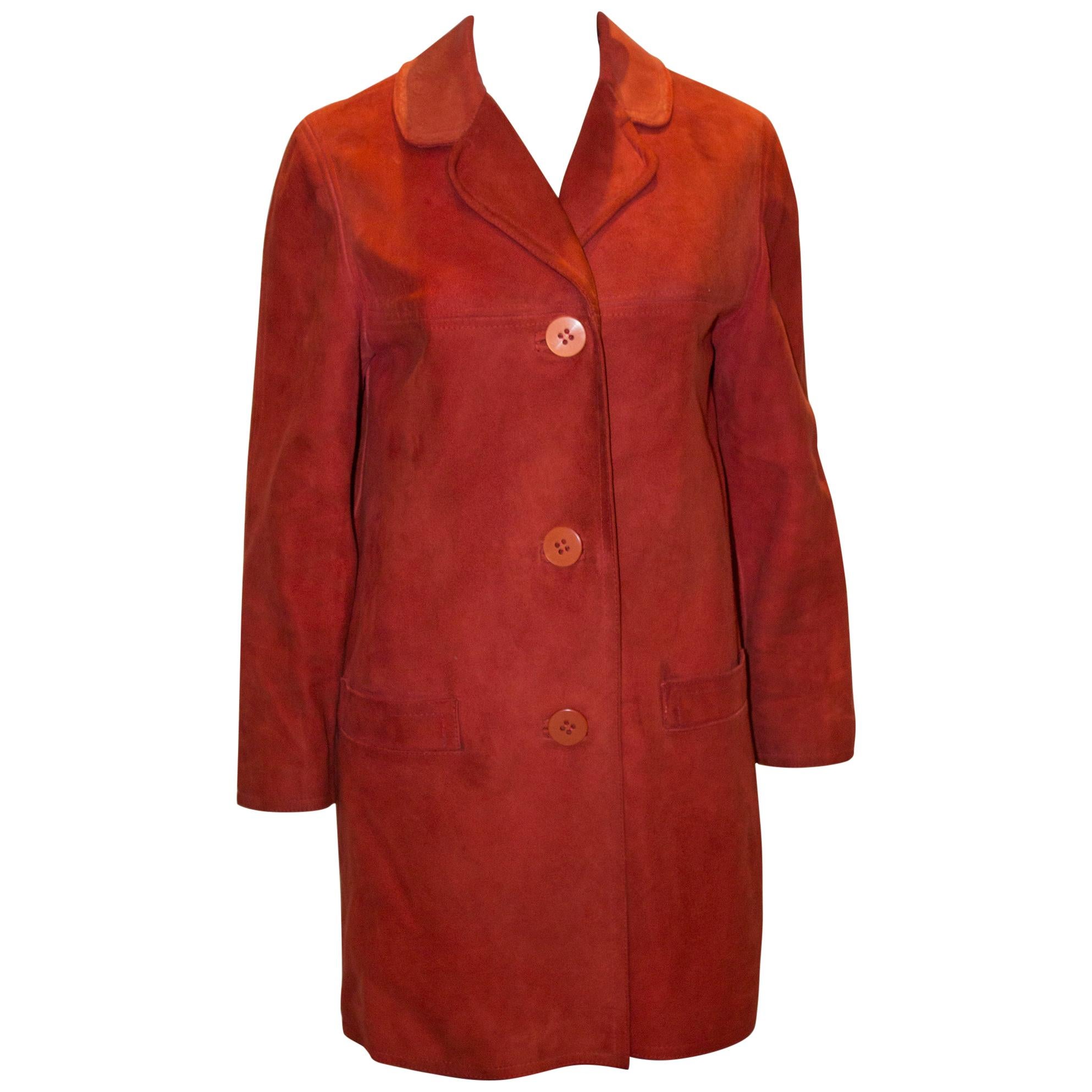 Vintage Burnt Orange Suede Jacket at 1stDibs | orange suede coat