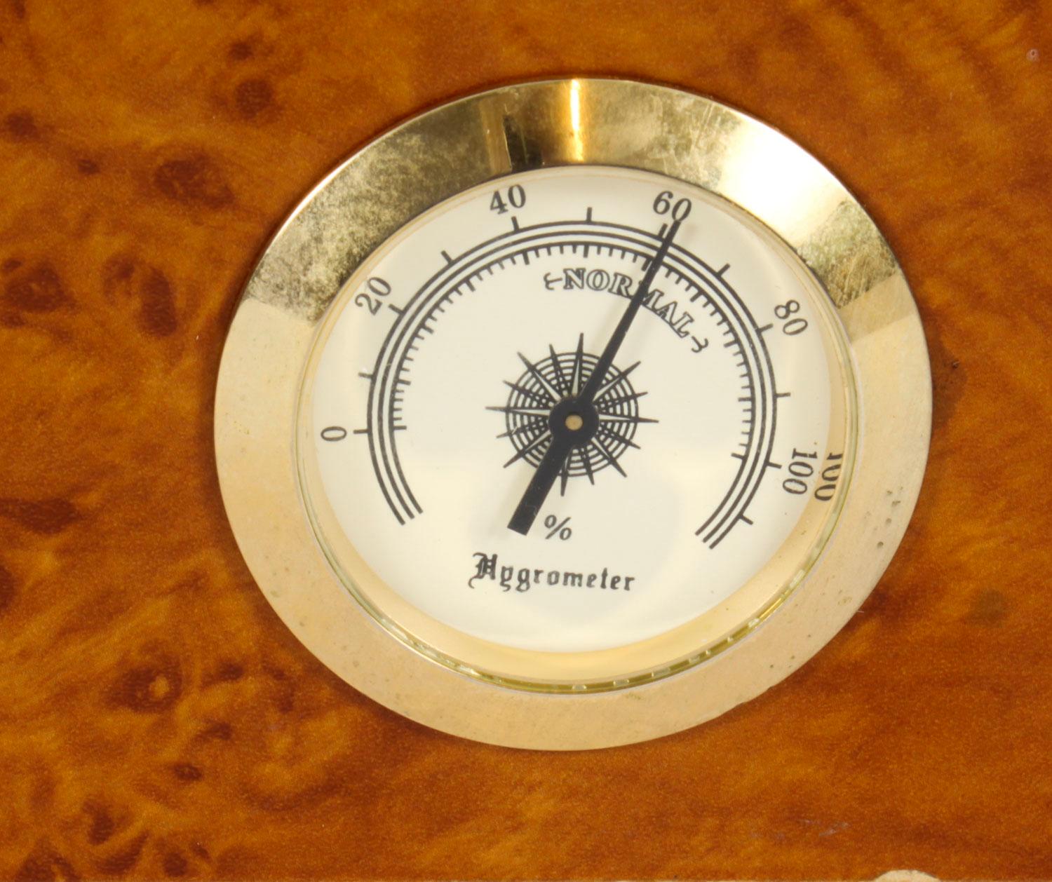 Vintage Burr Walnut Humidor with Hygrometer Mid-20th Century For Sale ...