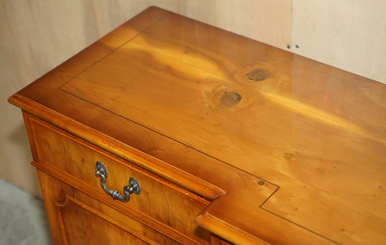 Vintage Burr Yew Wood Breakfront Sideboard with Four Drawers and ...