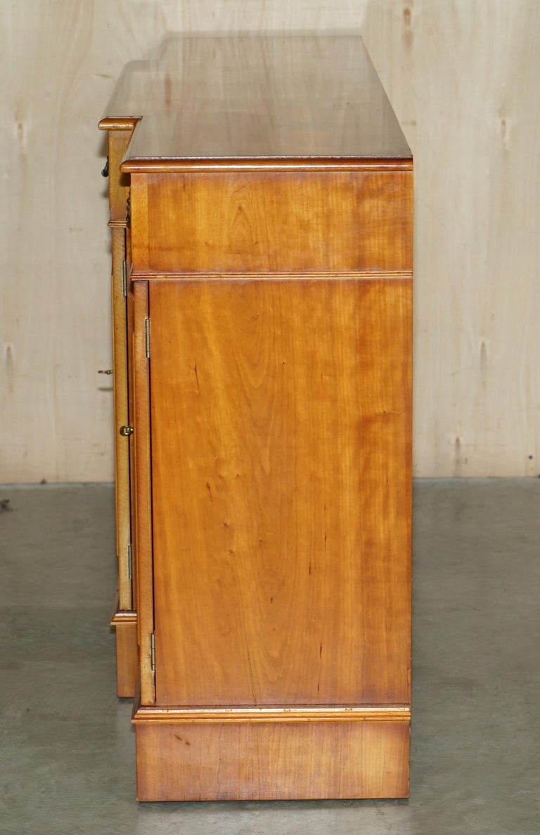Vintage Burr Yew Wood Breakfront Sideboard with Four Drawers and ...