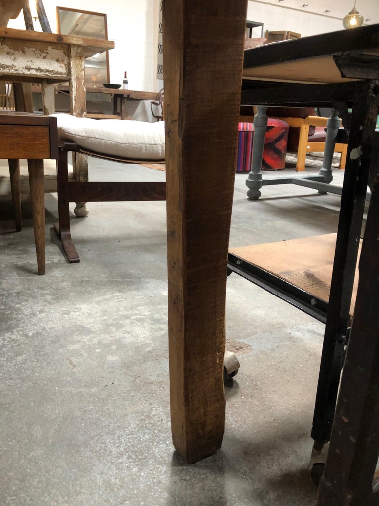 Vintage Butcher Block Console Table at 1stDibs