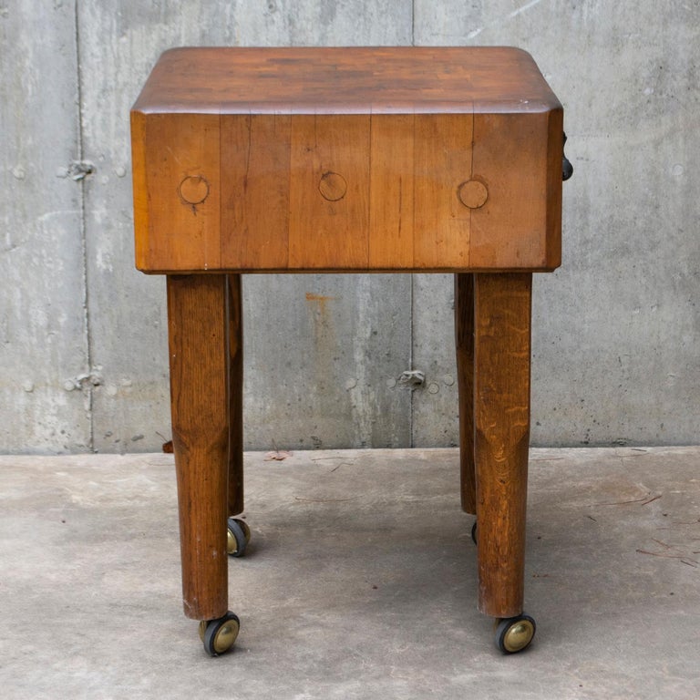 Vintage Butcher Block Table at 1stDibs