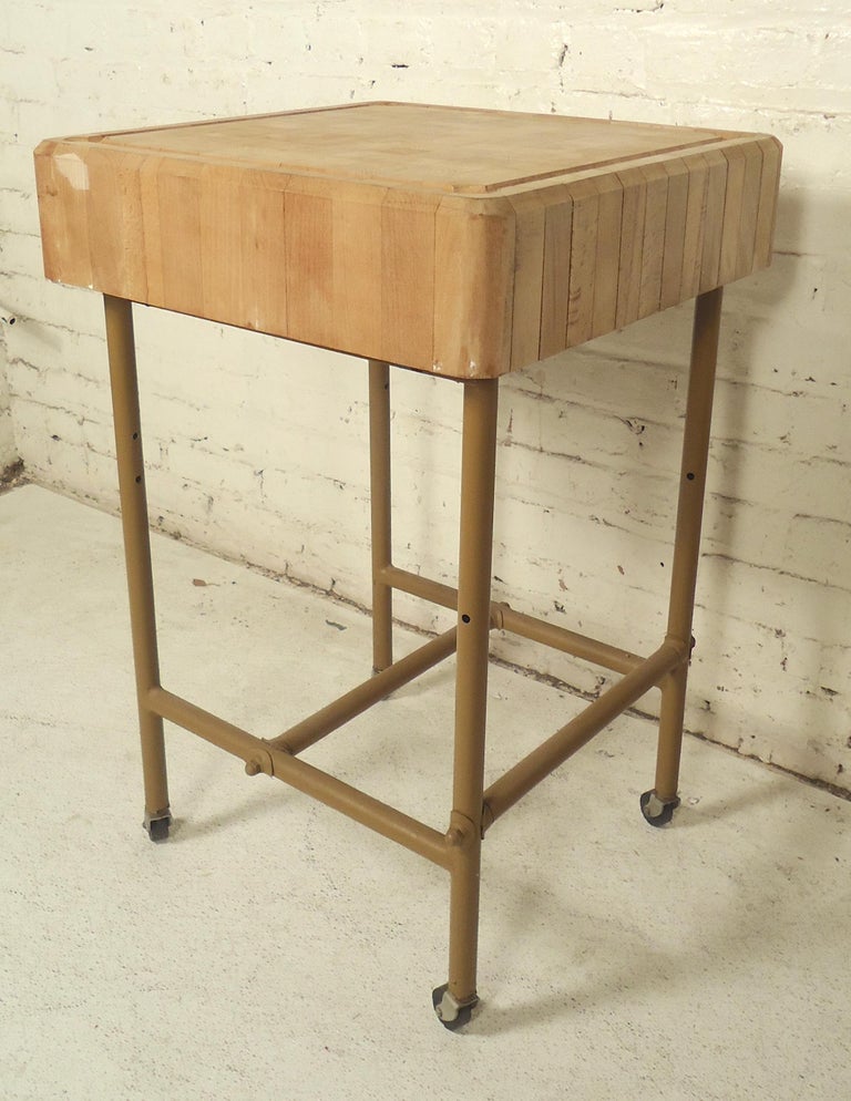 Vintage Butcher Block Table Made in Sweden at 1stDibs