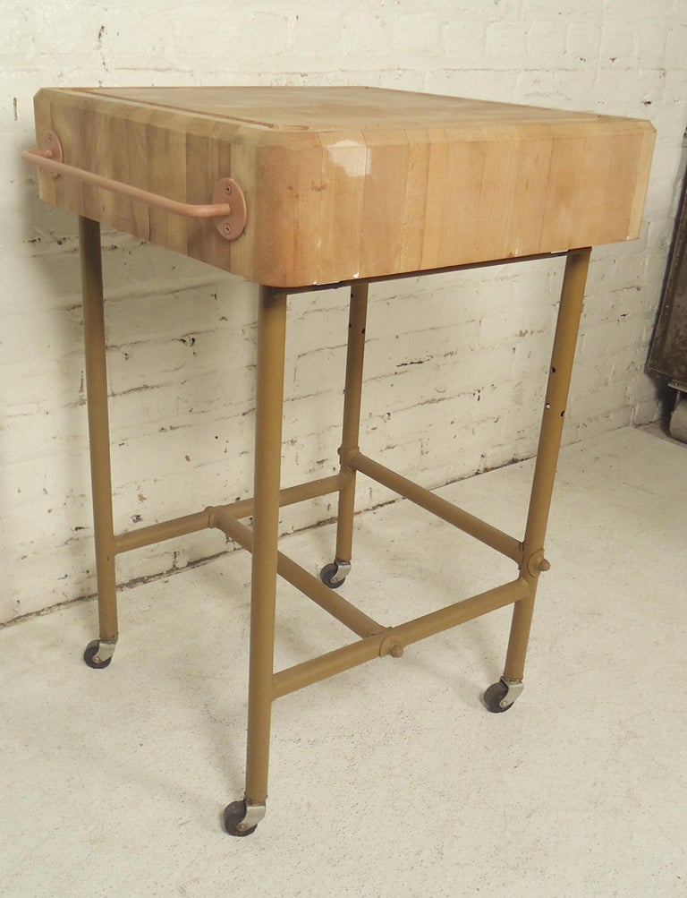 Vintage Butcher Block Table Made in Sweden at 1stDibs