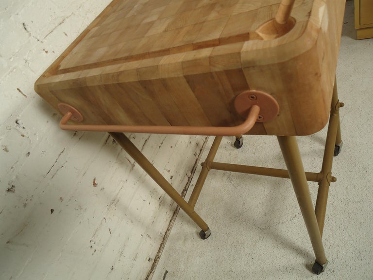 Vintage Butcher Block Table Made in Sweden at 1stDibs