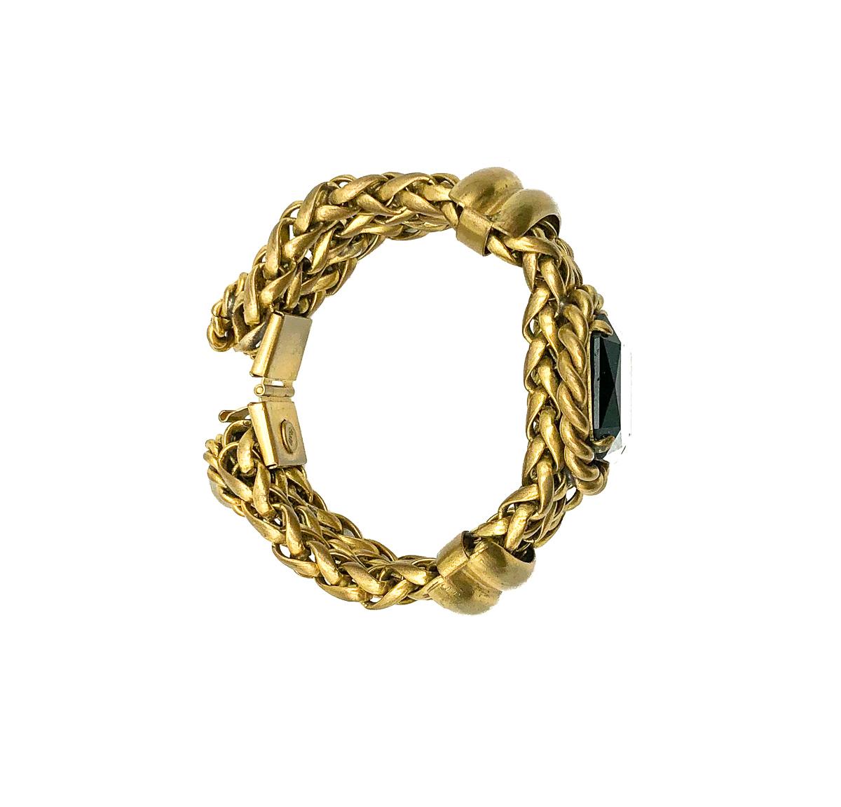 Vintage Butler and Wilson Gold and Black Chunky Weave Bracelet 1980s at ...