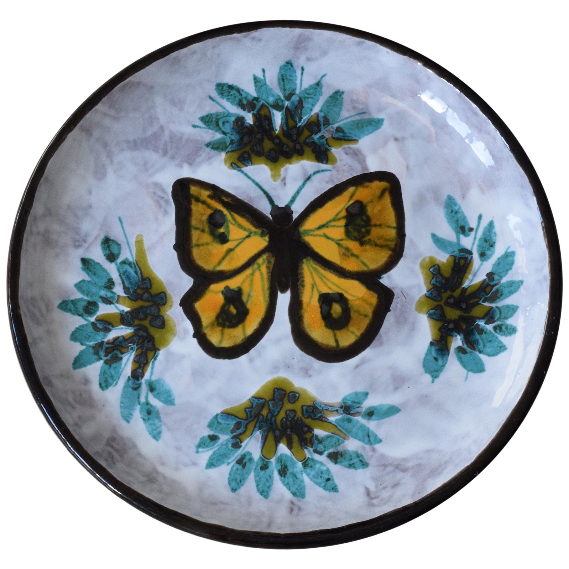 Vintage Butterfly Ceramic Centrepiece or Vide Poche at 1stDibs