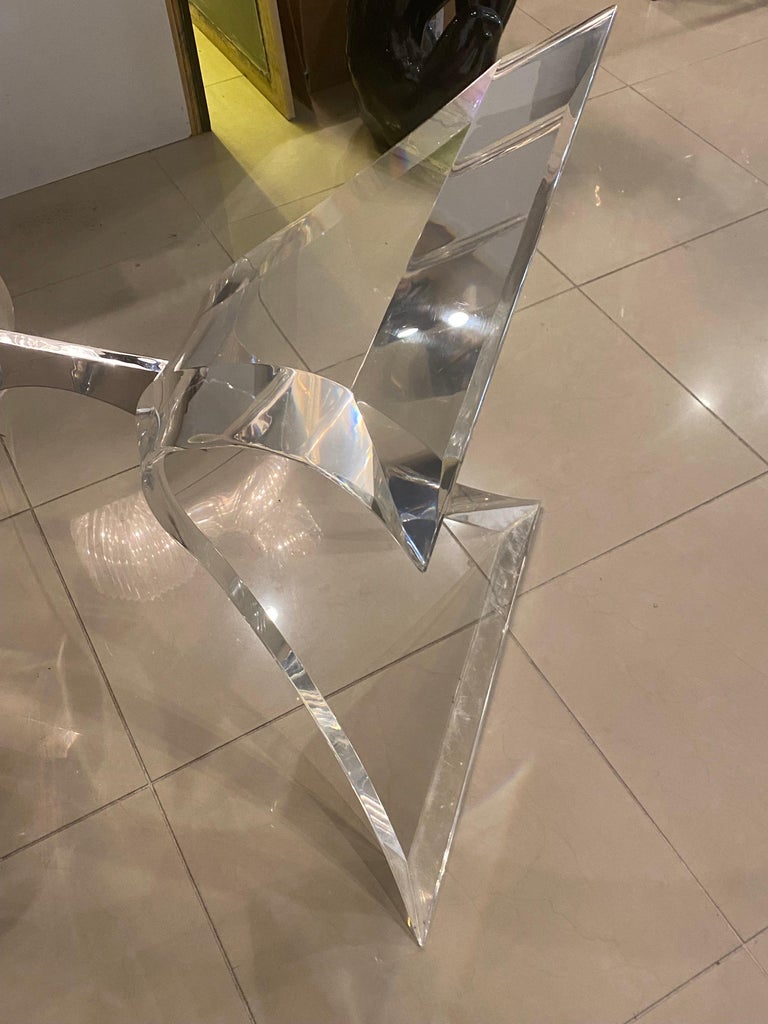 Vintage Butterfly Lucite and Chrome Dining Table Console Bases Lion In ...