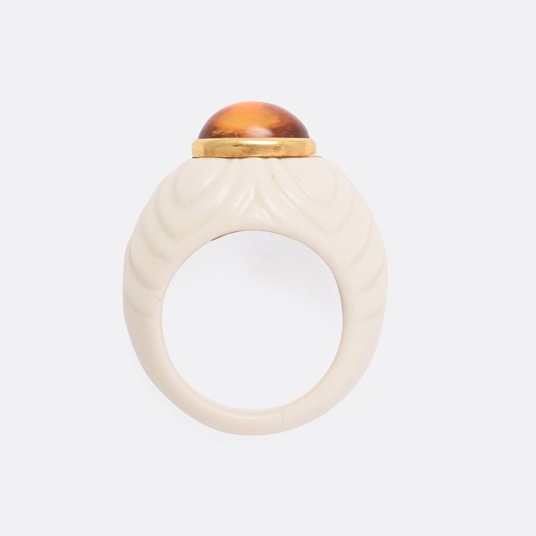 Vintage Bvlgari Citrine Chandra Ring at 1stDibs