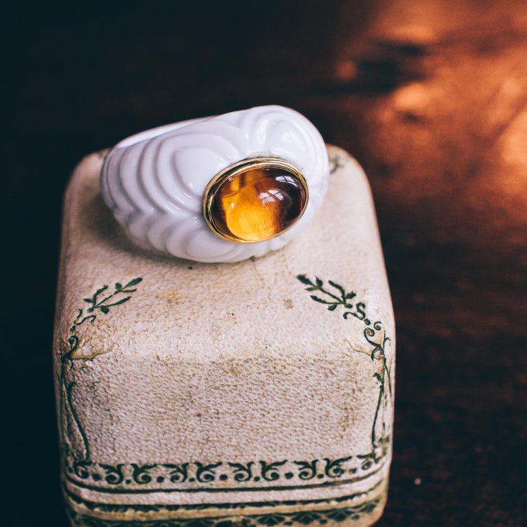 Vintage Bvlgari Citrine Chandra Ring at 1stDibs