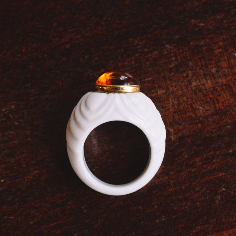 Vintage Bvlgari Citrine Chandra Ring at 1stDibs